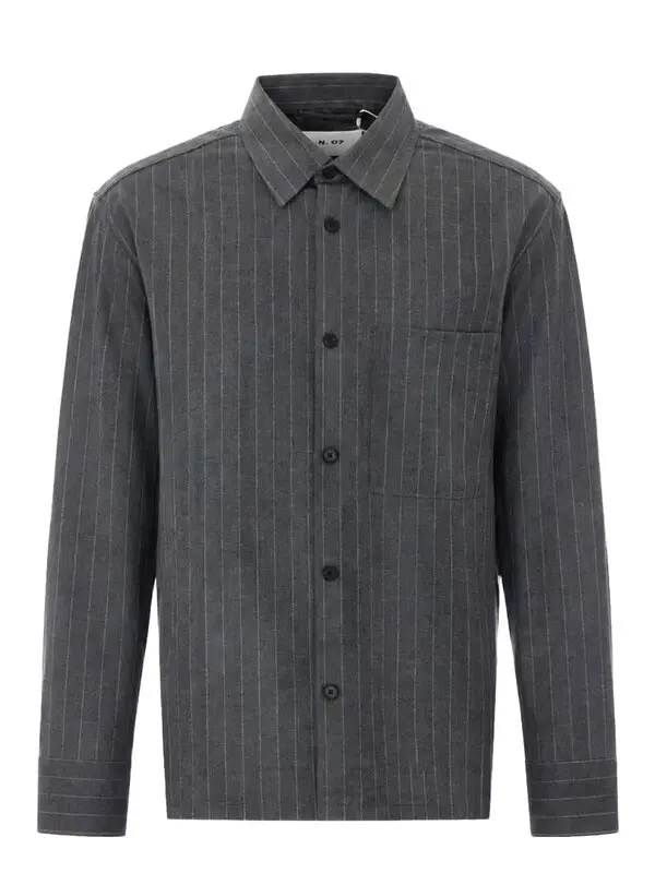 Nn07 Freddy Pinstripe-pattern Shirt - Grey