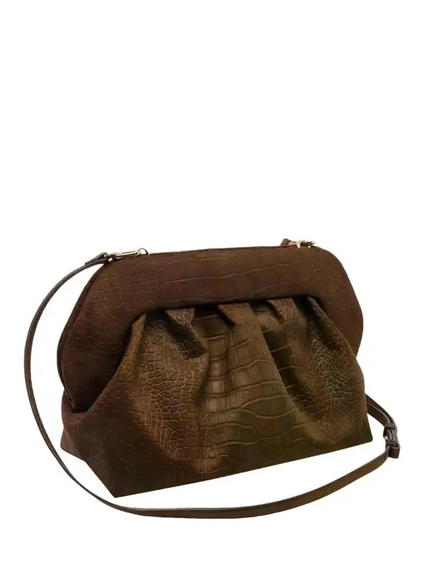 THEMOIRE Bios Croc-effect Clutch Bag - Tobacco
