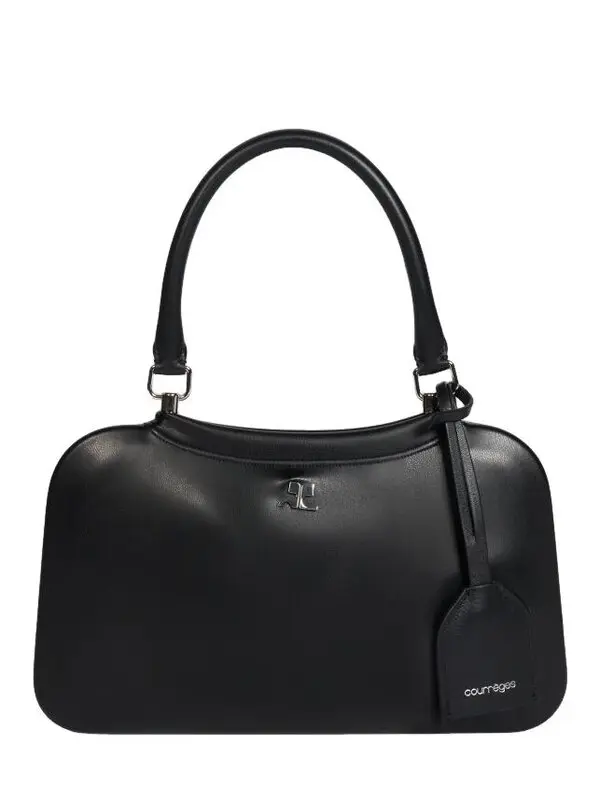 COURREGES Shadow Small Faux Leather Top Handle Bag - Black