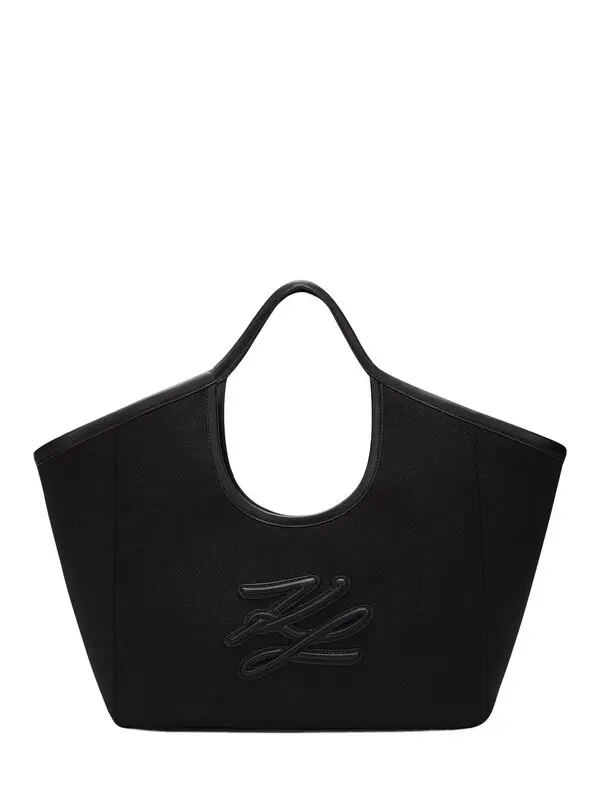 Karl Lagerfeld K/autograph Canvas Tote Bag - Black