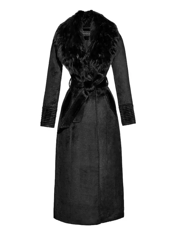 Sentaler Suri Alpaca-wool Shearling-collar Coat - Black