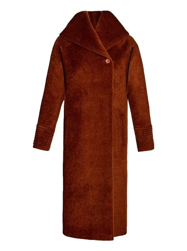 Sentaler Suri Alpaca-blend Bouclé Hooded Coat - Rust