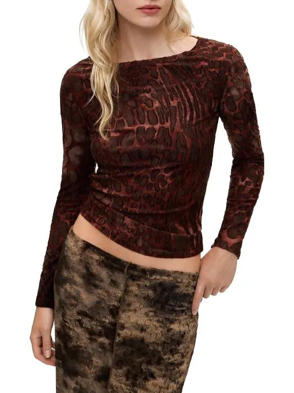Desigual Long Sleeve Burnout T-shirt - Multi