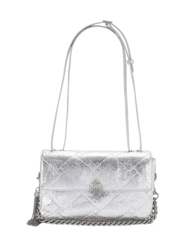 Kurt Geiger Celia Quilted Metalic Leather Shoulder Bag - Silver