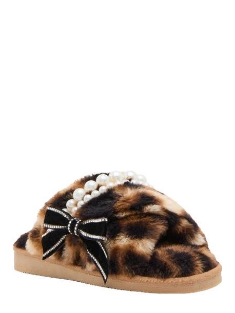 Betsey Johnson Cozyy Faux Fur Slipper - Leopard