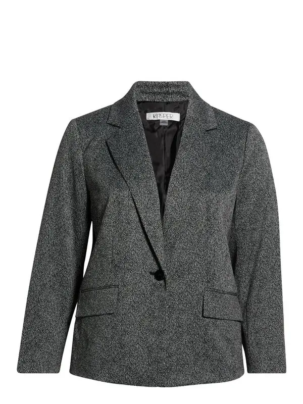 KASPER One-button Blazer - Black Multi