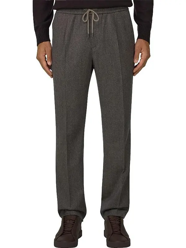Boggi Milano City Flannel Trousers - Taupe