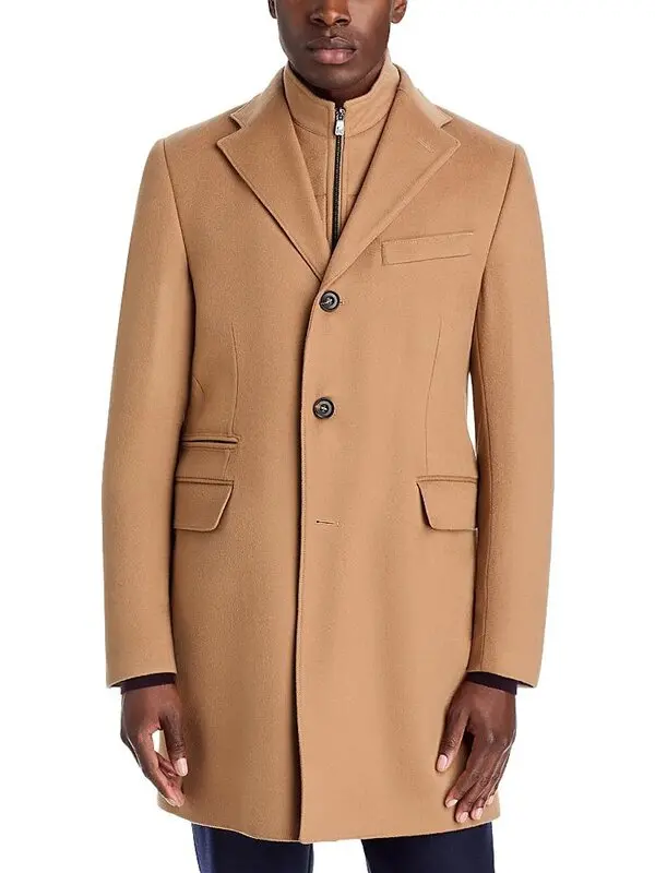 Corneliani Wool Id Overcoat & Removable Insert - Camel