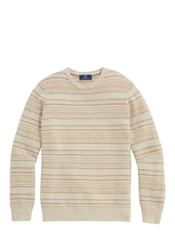 Vineyard Vines Fair Isle Merino Wool Crewneck Sweater - Khaki