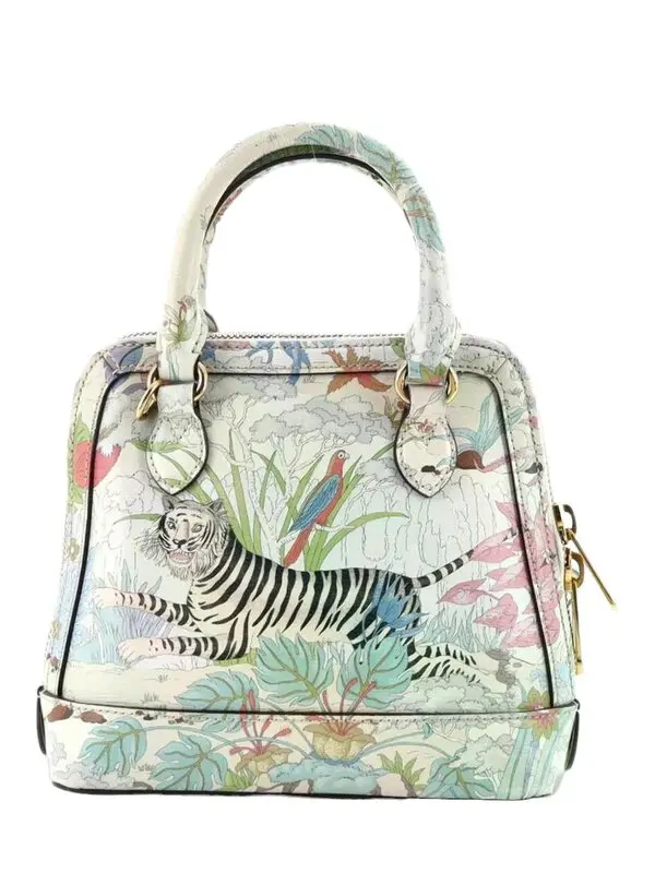 Gucci Tiger Horsebit 1955 Top Handle Bag Limited Edition Printed Leather Mini Satchel - Multicolour