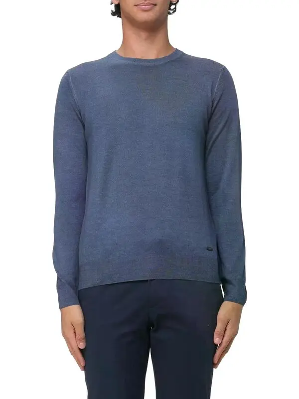 BROOKSFIELD Crew-neck Wool Sweater - Blue