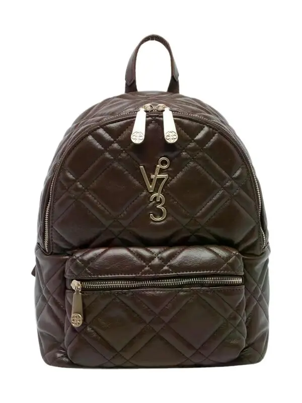 V°73 Quilted Logo-plaque Backpack - Brown