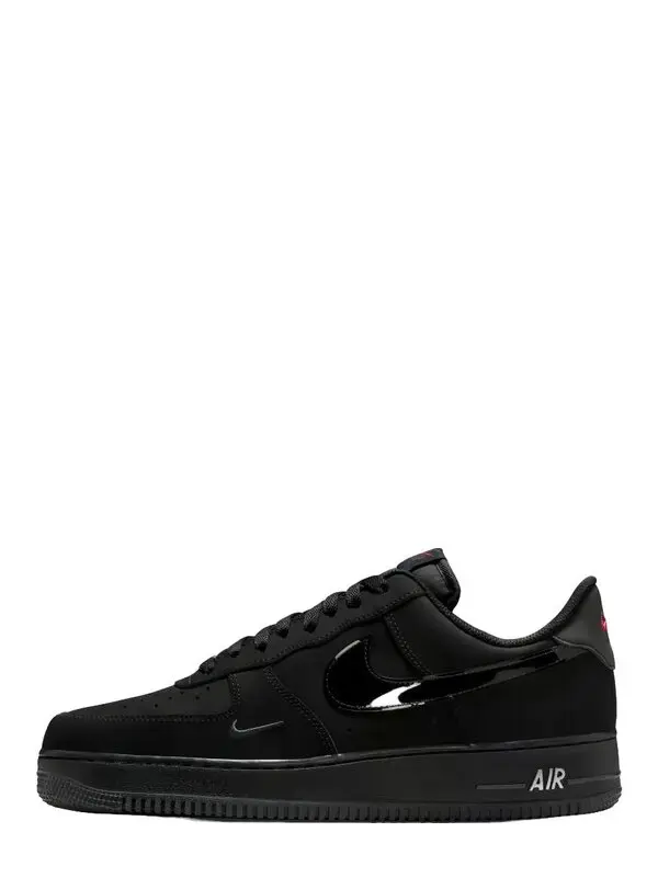 Nike Air Force 1 Low '07 Lv8 Patent-swoosh Sneakers - Black