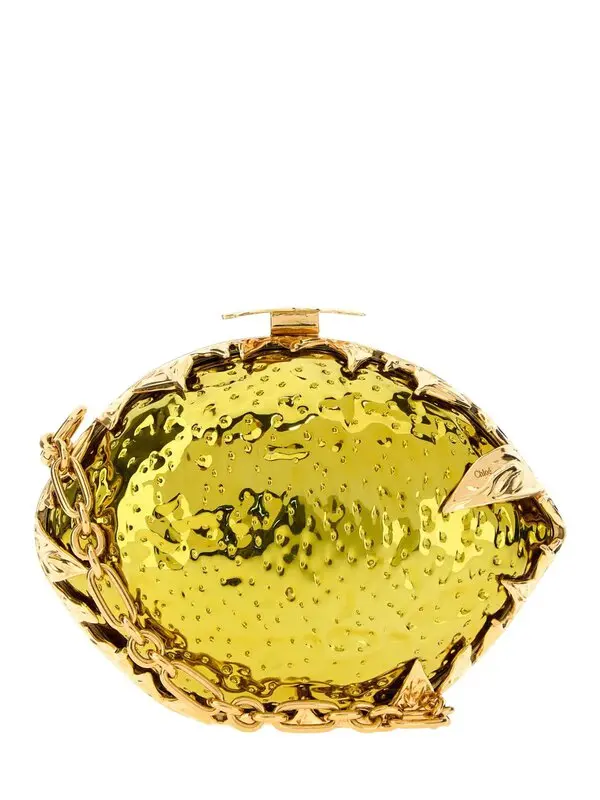 Chloé Two-tone Metal Mini Clutch With Gold Finish And Shoulder Strap - Multicoloured