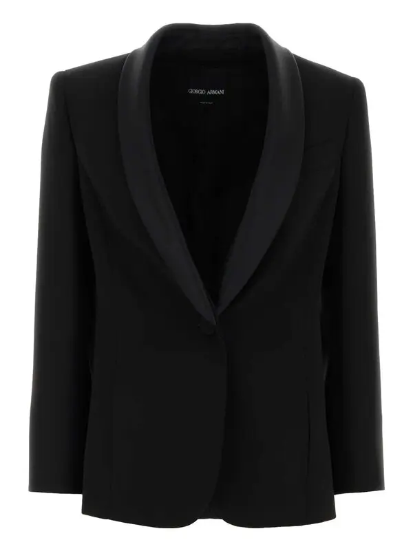 Giorgio Armani Cady Blazer With Silk Lining - Black