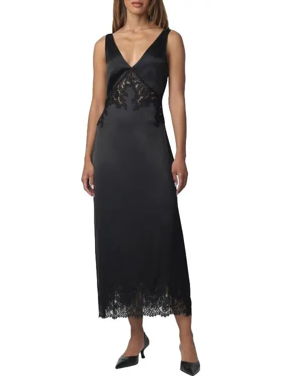 Joe's Jeans The Eden Lace Detail Slipdress - Black