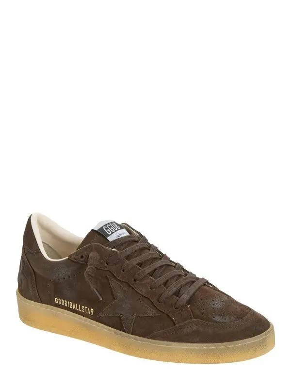 GOLDEN GOOSE Ballstar Suede Sneaker - Brown