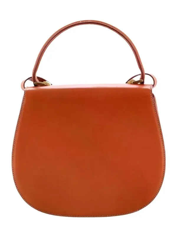 Gucci Lock Ring Vintage Horsebit Convertible Top Handle Bag Satchel - Brown