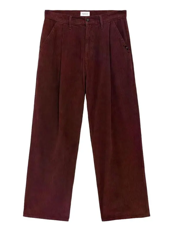 AMISH SUPPLIES Pleated Corduroy Trousers - Red