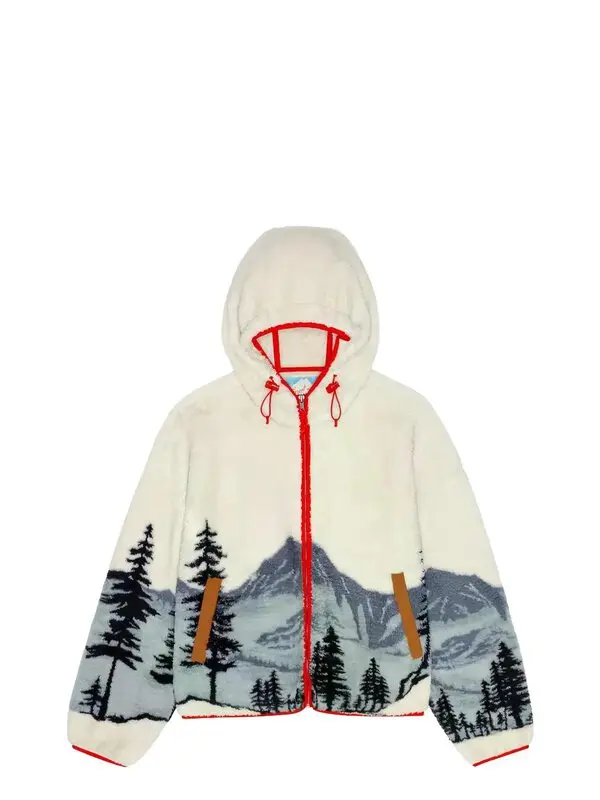 The Great. The Plush Horizon Landscape-print Hoodie - Neutrals