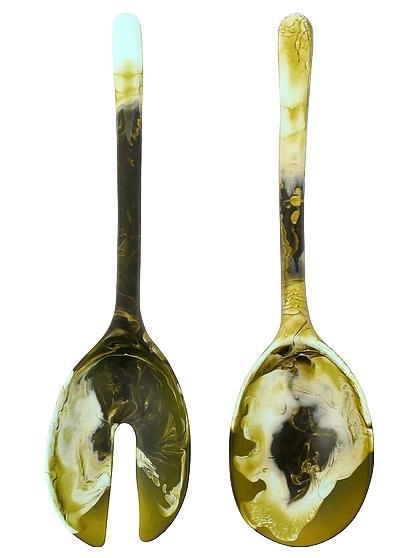 Dinosaur Designs Stone Long Servers In Green - Malachite