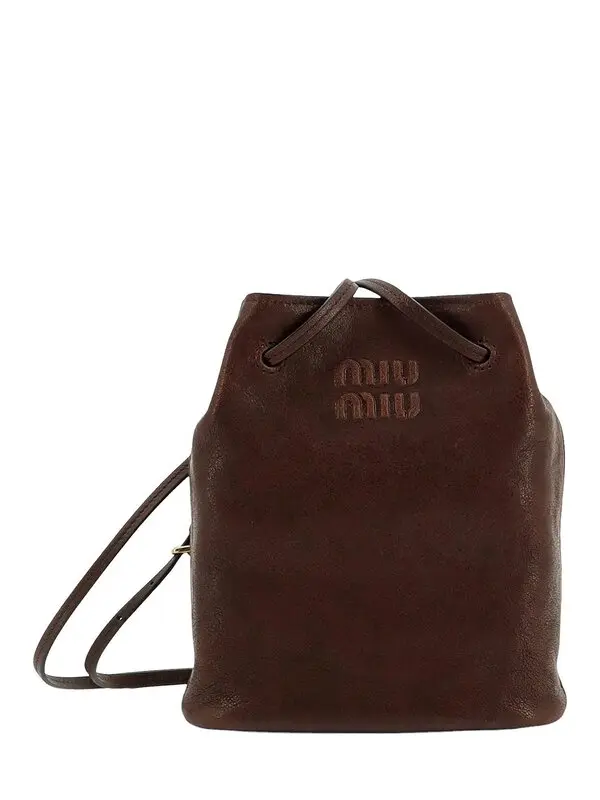 Miu Miu Leather Mini Crossbody Bag - Brown