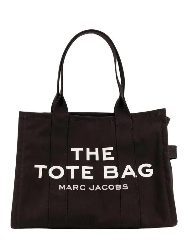 Marc Jacobs Canvas Shopping Bag With Frontal Logo - Ebony