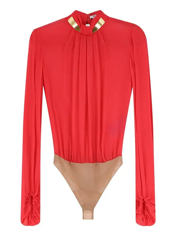 Elisabetta Franchi Viscose Shirt With Body Detail - Red