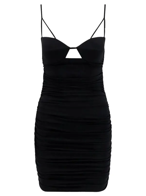 Elisabetta Franchi Viscose Blend Short Dress - Black