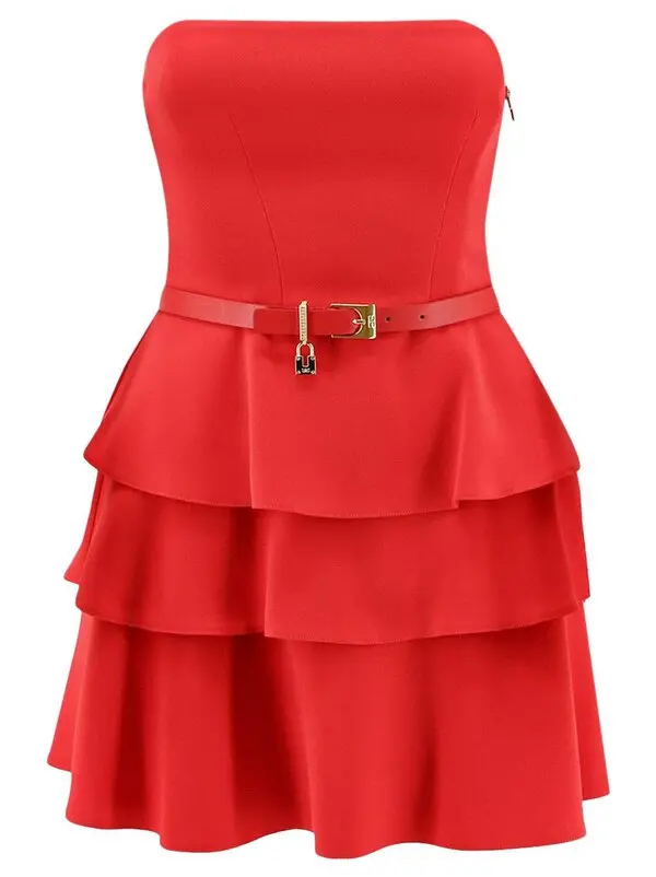 Elisabetta Franchi Mini Dress With Bustier Detail - Red