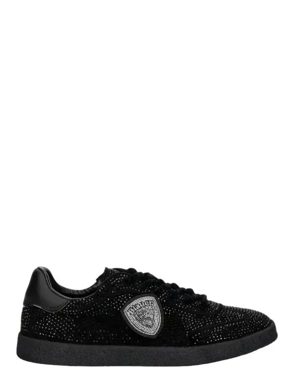 BLAUER. Aurora Crystal-embellished Logo-patch Sneakers - Black