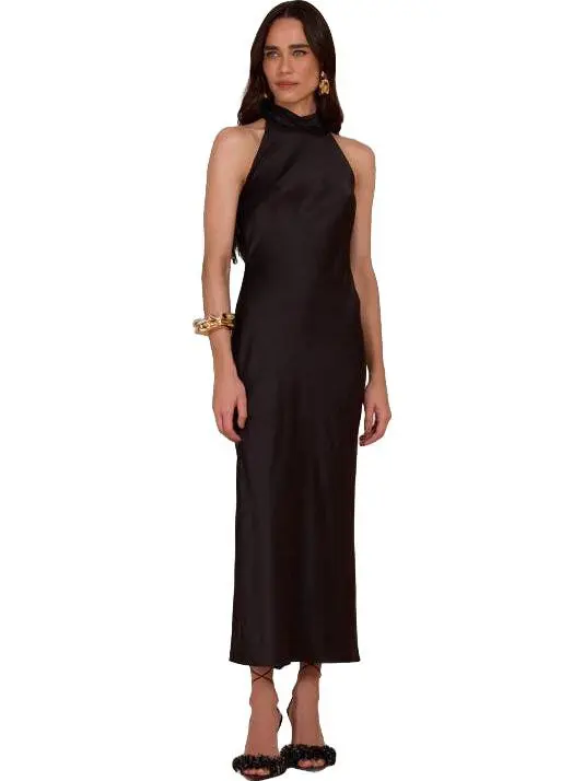 PatBO Liza Satin Dress - Black