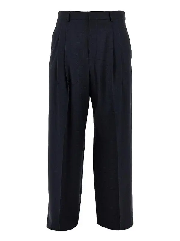 Emporio Armani Wool Pleated Pants - Blue