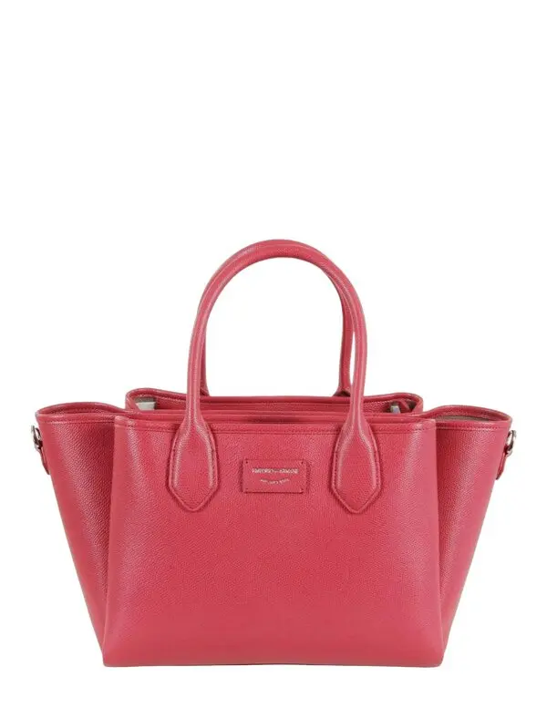 Emporio Armani Logo Patch Top Handle Bag - Red