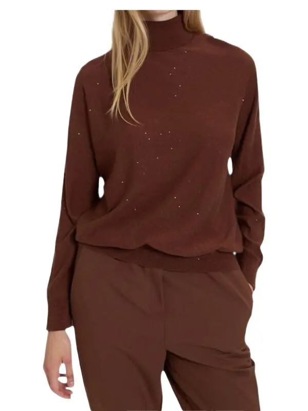 Marella Sequin High-neck Sweater - Red