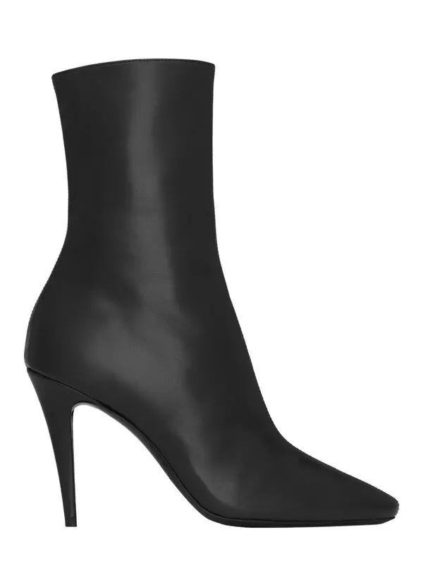 Saint Laurent Capucine Booties In Smooth Leather - Black