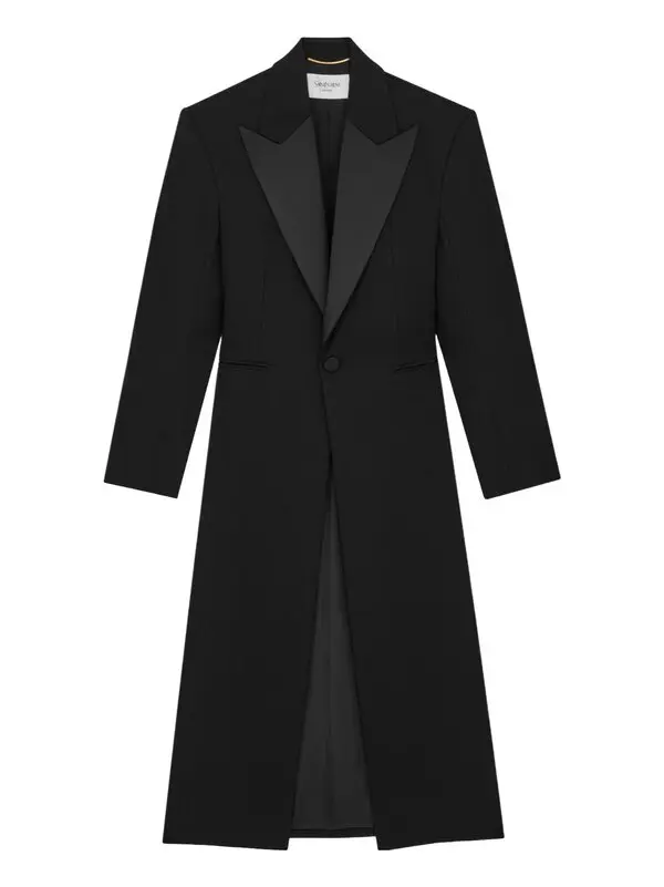 Saint Laurent Long Tuxedo Coat - Black