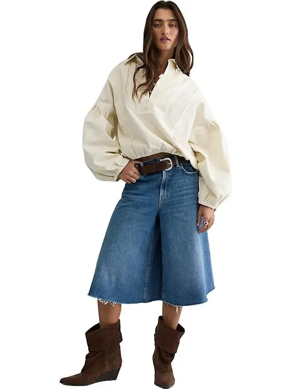 MOTHER The Whole Flutter Fray Denim Shorts - Playback