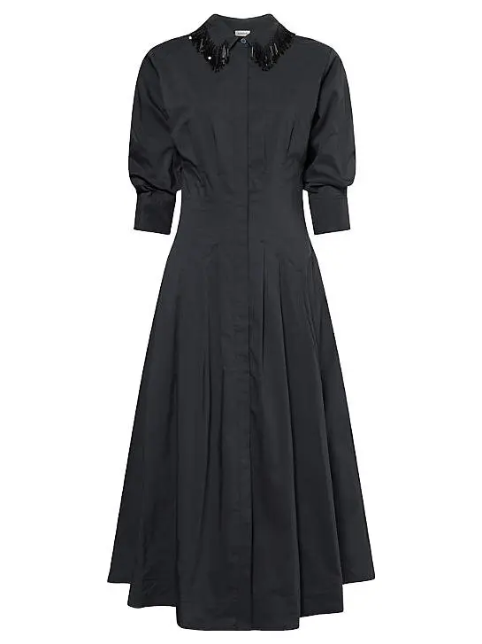 Simkhai Signature Jazz Embellished Cotton-blend Midi Dress - Black