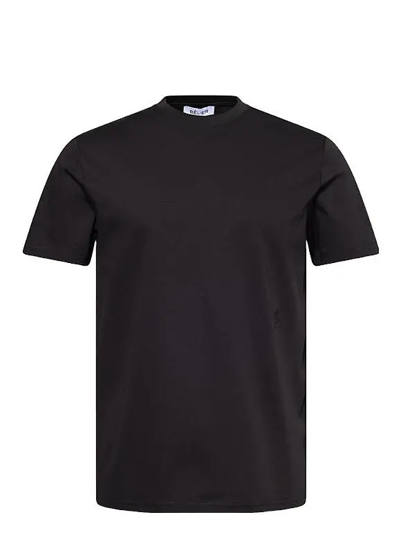 BELIER Crest Embroidered Mercerised Cotton T-shirt - Black