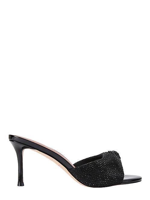 Kurt Geiger Oxford Woven Heeled Mules - Black