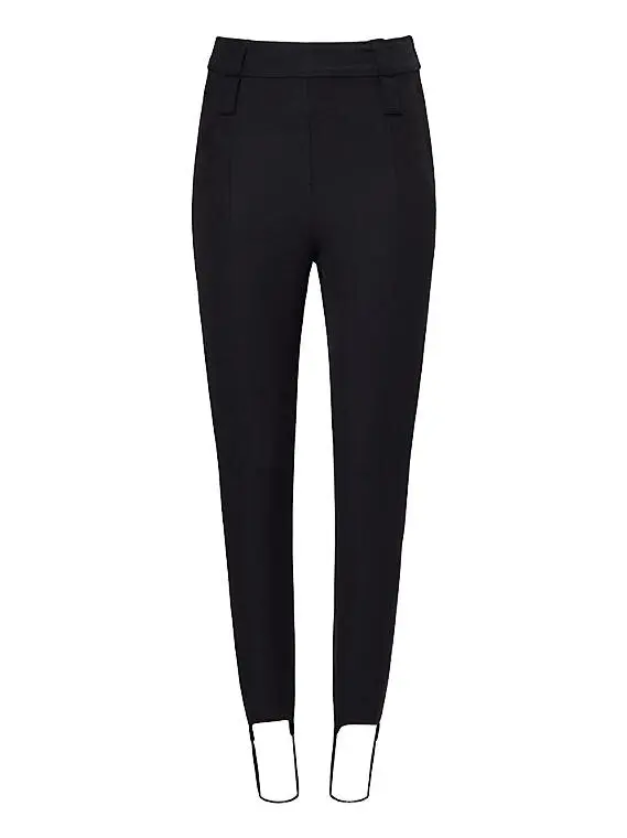 THE FRANKIE SHOP Lili Stirrup-hem Stretch-woven Trousers - Black