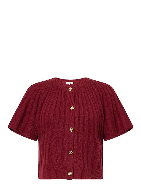 FRAME The Flutter Wool-cashmere Knit Cardigan - Deep Garnet