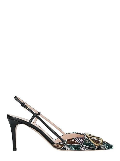 Valentino Garavani Vlogo Signature 80 Leather Slingbacks - Mult/other