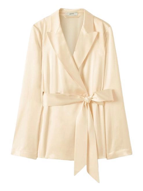 JOSEPH Archer Silk-satin Jacket - Sandstone