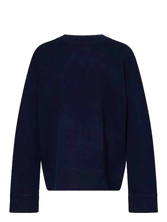 THE FRANKIE SHOP Hana Crew-neck Wool Sweater - Navy