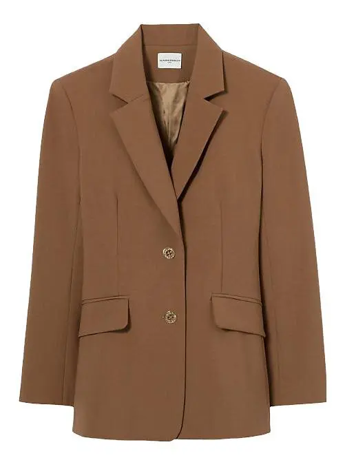 Claudie Pierlot Notch-lapel Slim-fit Wool-blend Jacket - Camel
