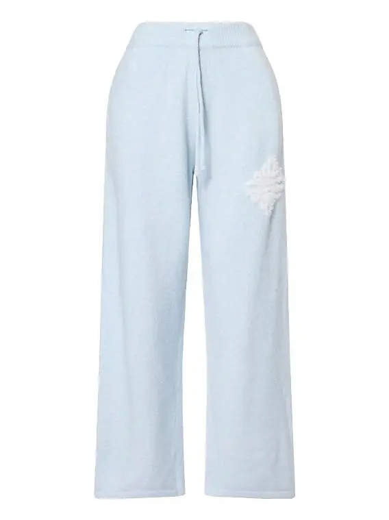 THE COUTURE CLUB Fluffy Relaxed-fit Knitted Jogging Bottoms - Blue