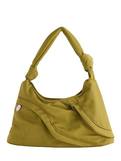 DAMSON MADDER Byron Satin Shoulder Bag - Chartreuse