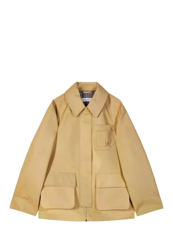 Patrizia Pepe Logo-patch Zip-up Coat - Neutrals